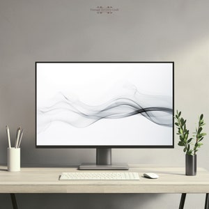 White Minimalist Beauty Aesthetic Black Smoke Desktop Wallpaper 4K ...