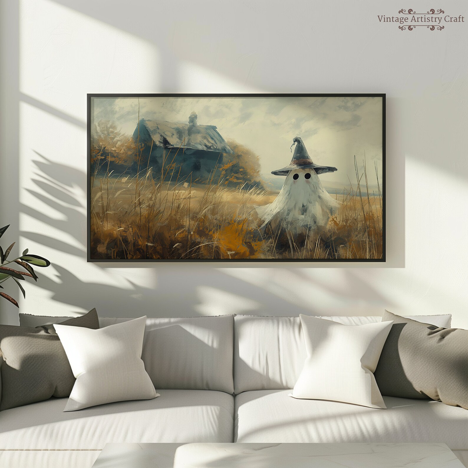 Halloween Frame TV Art Ghost Painting Digital Download Fall Spooky ...