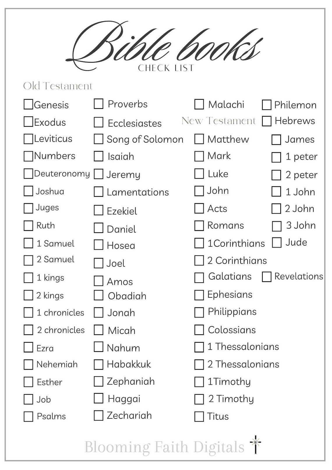 Printable Bible Books Checklist - Old & New Testament Reading Tracker ...