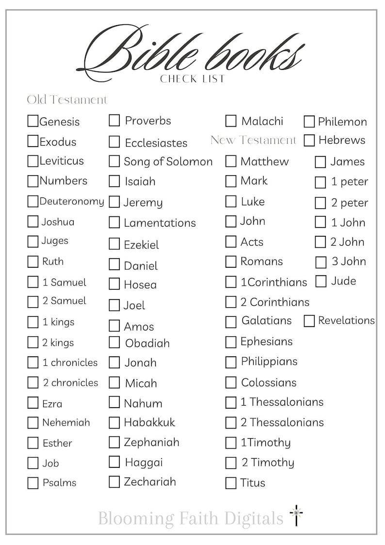 Printable Bible Books Checklist - Old & New Testament Reading Tracker ...