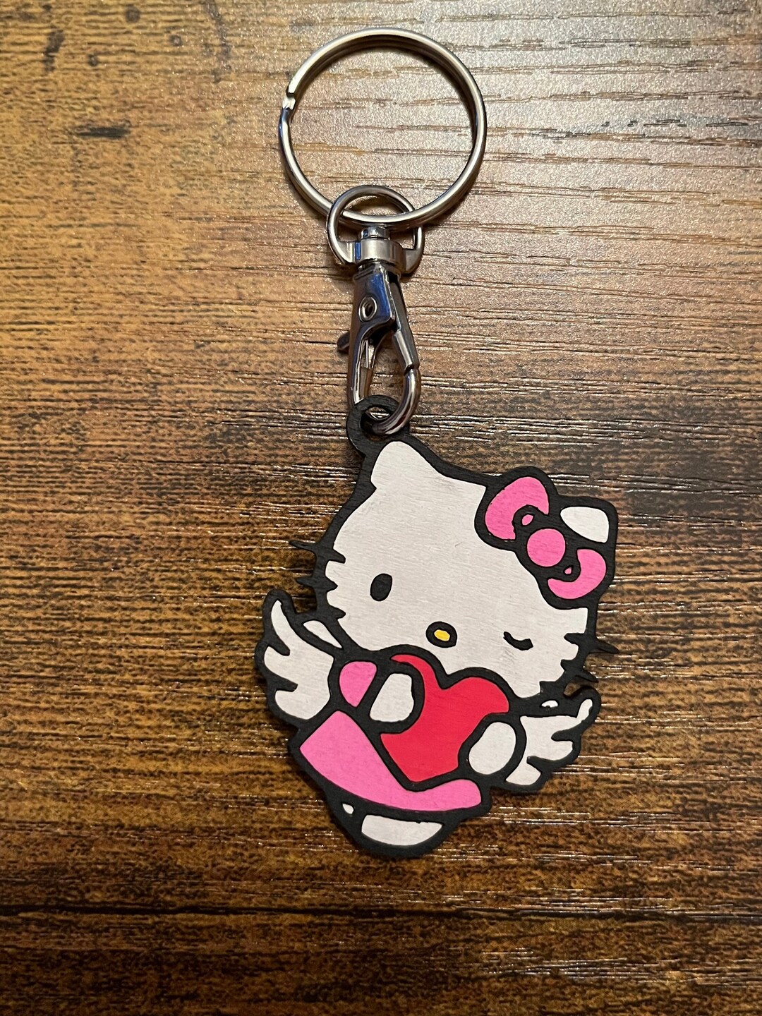 Hello Kitty Angel Keychain - Etsy