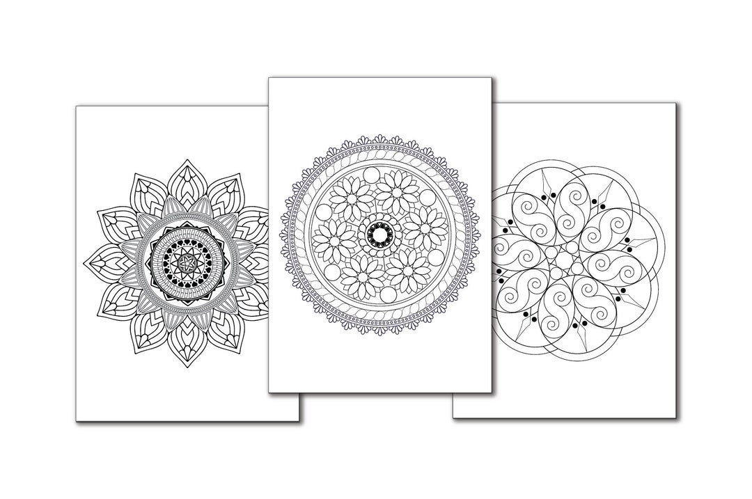 10 Mandala Printable Coloring Pages Adult Coloring Pages Stress Relieve ...