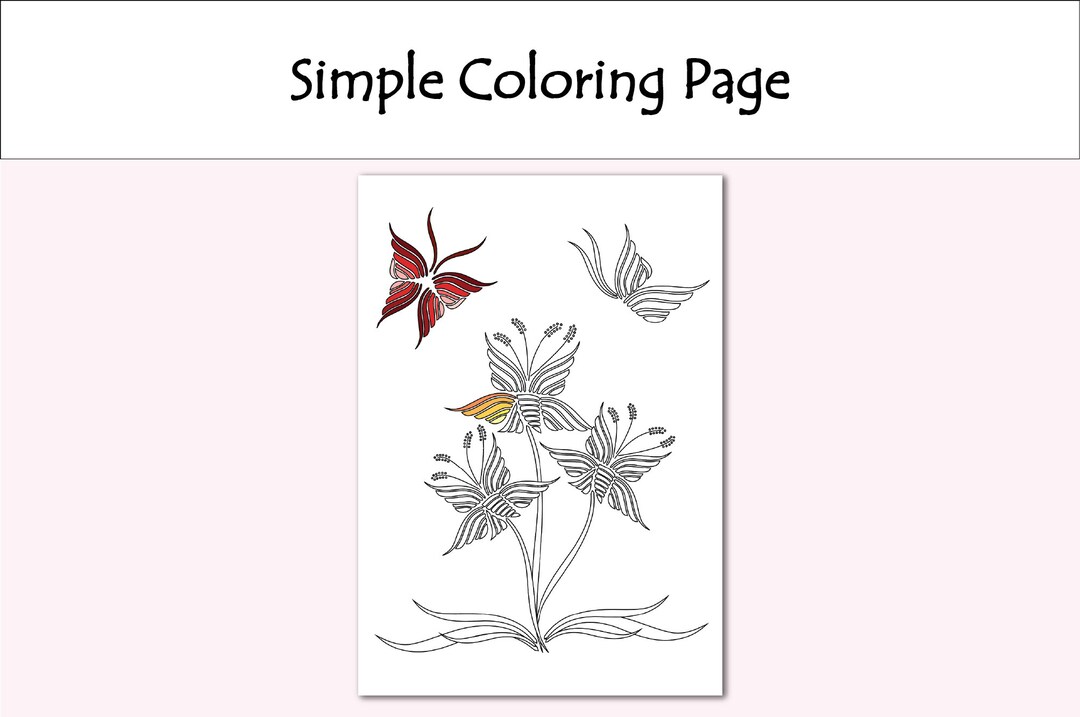 Simple Coloring Page Floral Motif - Etsy