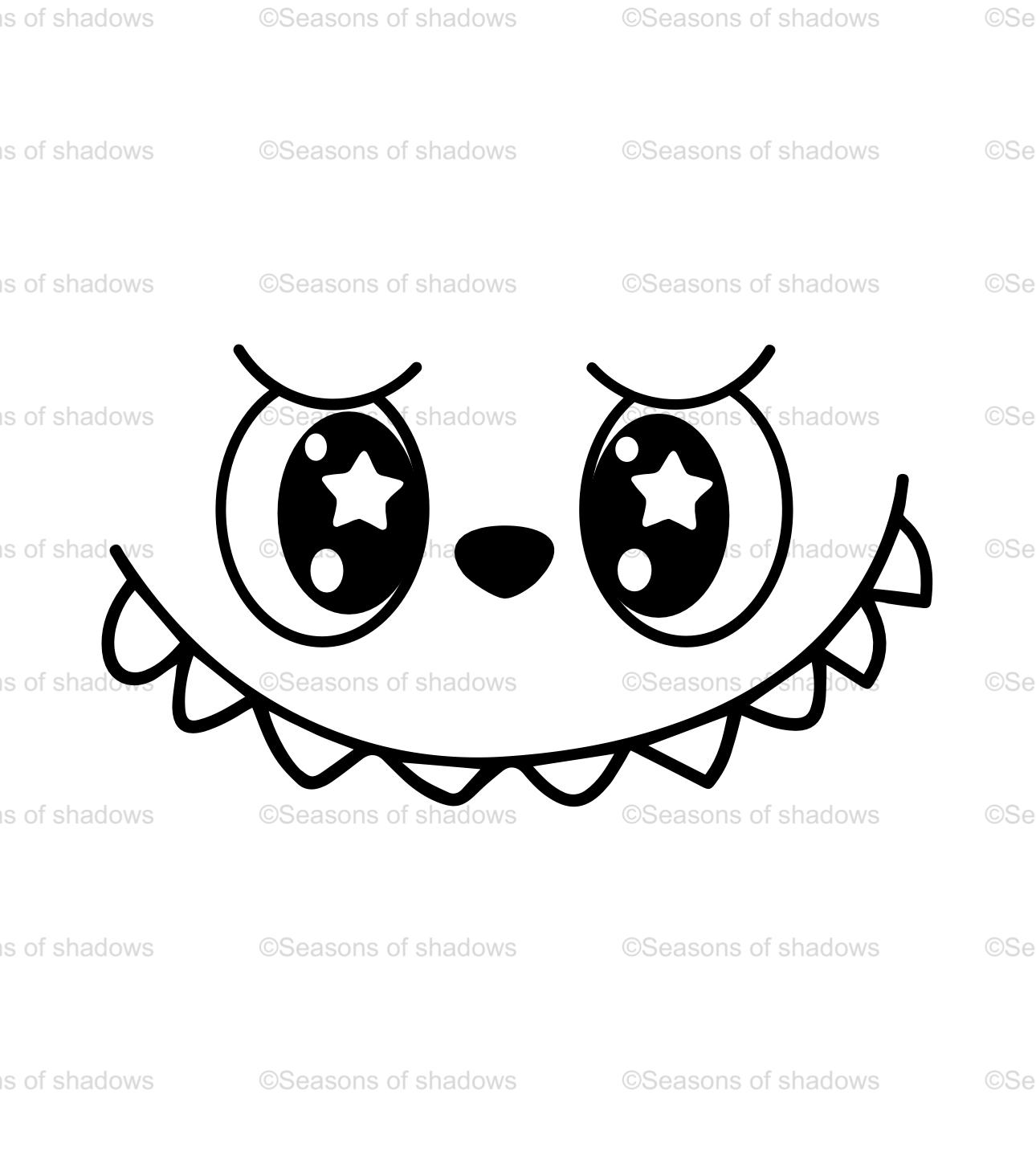 Labubu Monster Faces SVG, Kawaii Digital Files (10 Faces) - Etsy