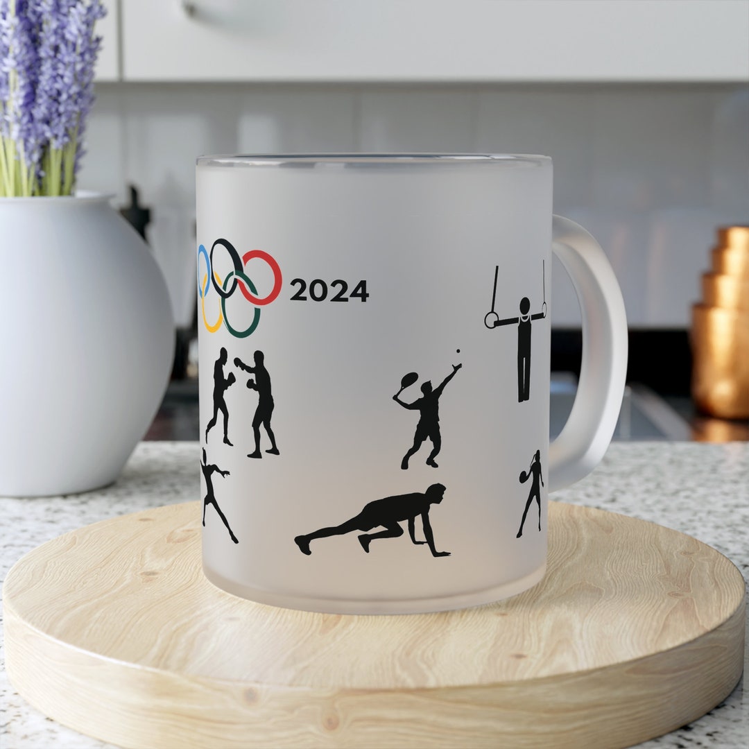 Paris Olympic 2024 Themed Frosted Glass Mug, Glass Mug With Olympic ...