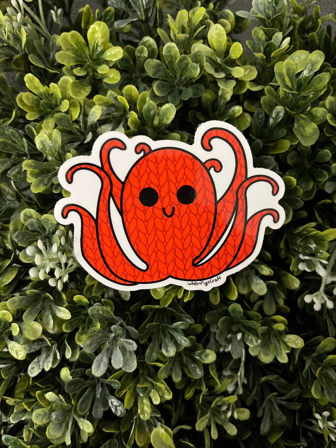 Knit Octopus Waterproof Vinyl Sticker - Etsy
