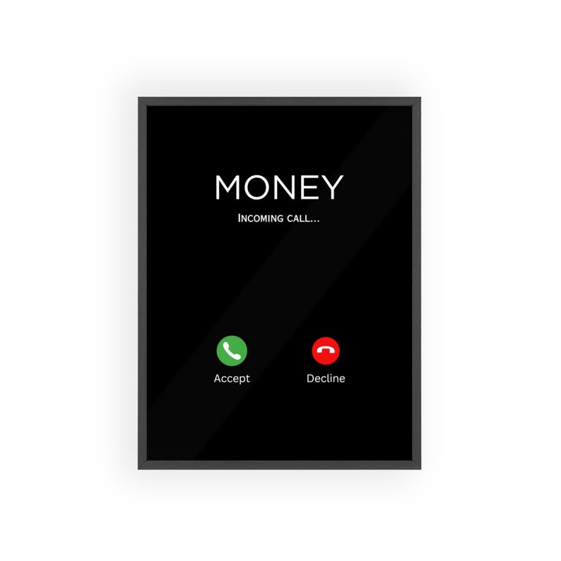 Money is Calling Wall Art - Etsy