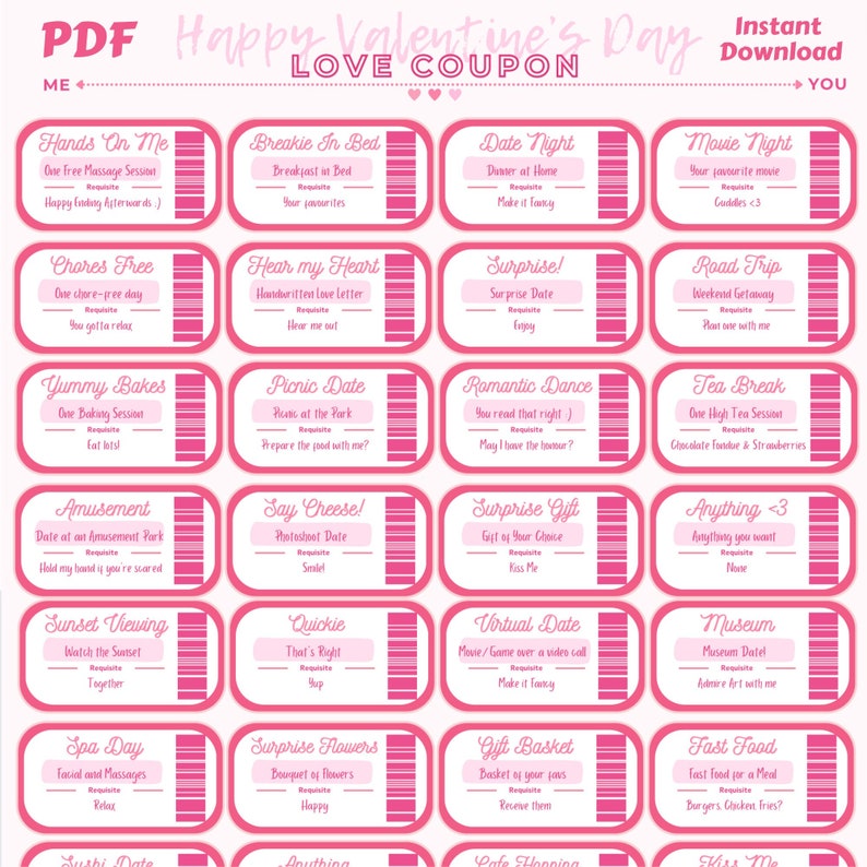 32 Love Coupon | Personalized, Customizable, Printable Coupons ...