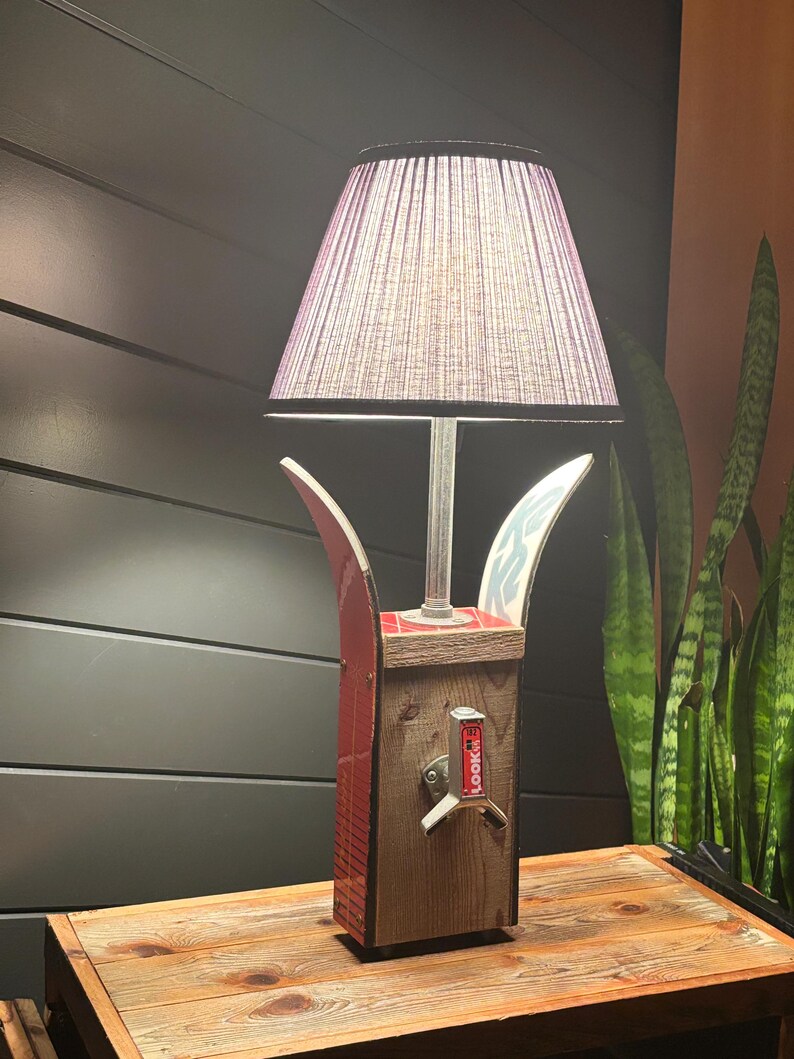 Alpine SKI Hemlock Wood Lamp - Etsy