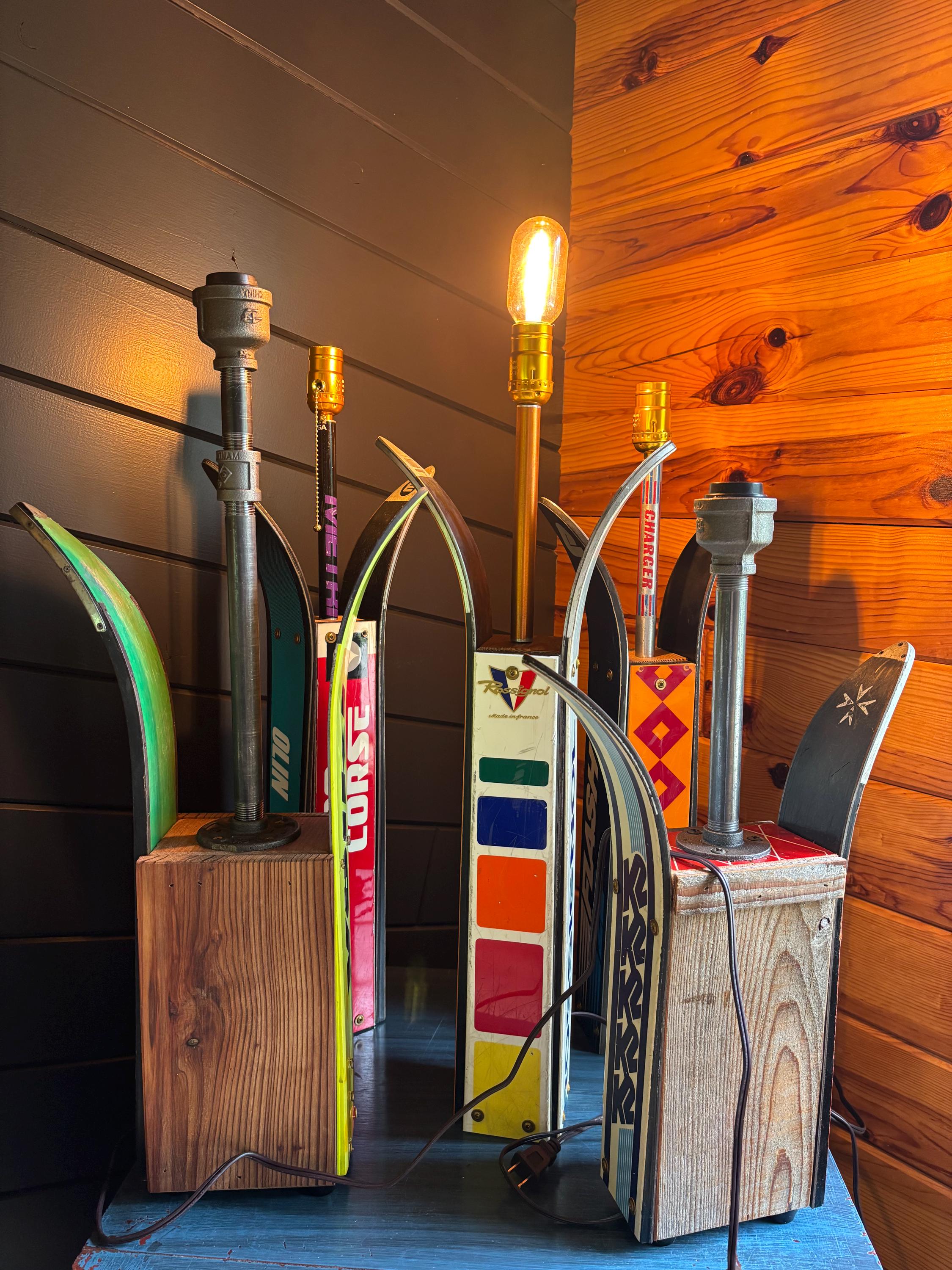Alpine SKI Hemlock Wood Lamp - Etsy