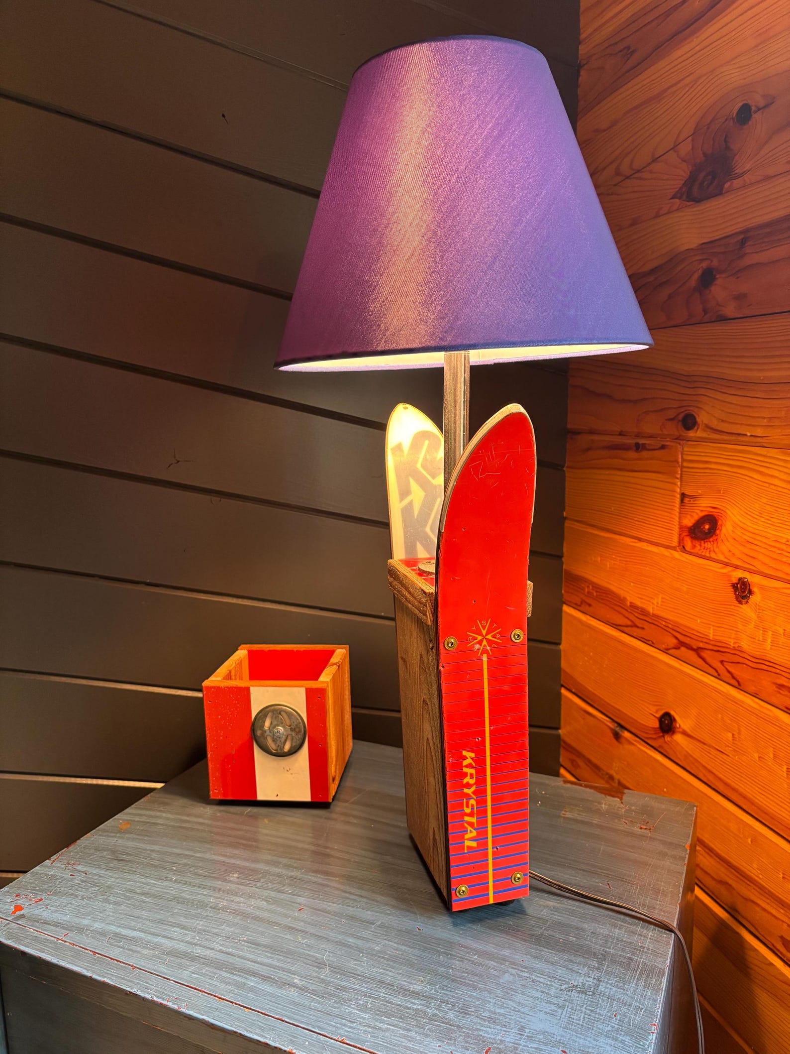 Alpine SKI Hemlock Wood Lamp - Etsy
