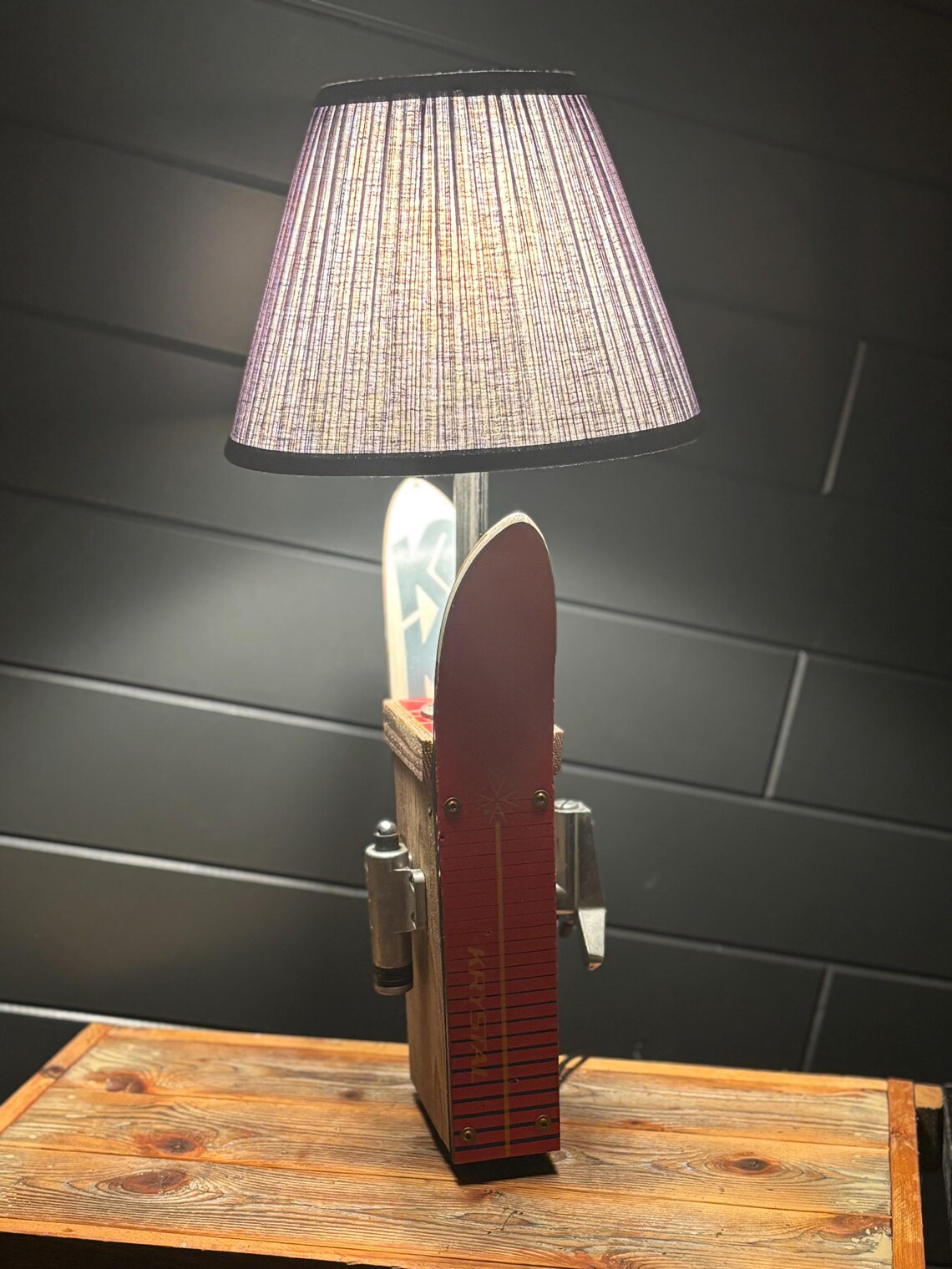 Alpine SKI Hemlock Wood Lamp - Etsy