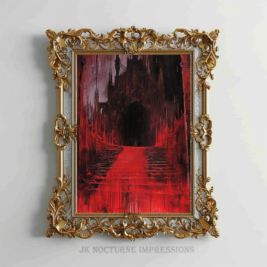 Gothic Red Blood Castle , Gothic Art, Gothic Decor, Dark Art, Fine Art ...