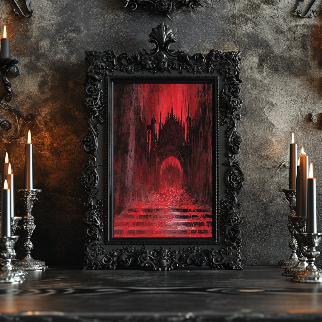 Gothic Red Blood Castle , Gothic Art, Gothic Decor, Dark Art, Fine Art ...