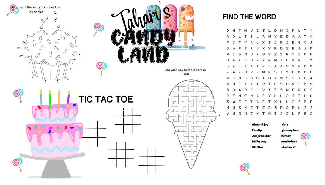 Candy Land Activity Placemat - Etsy