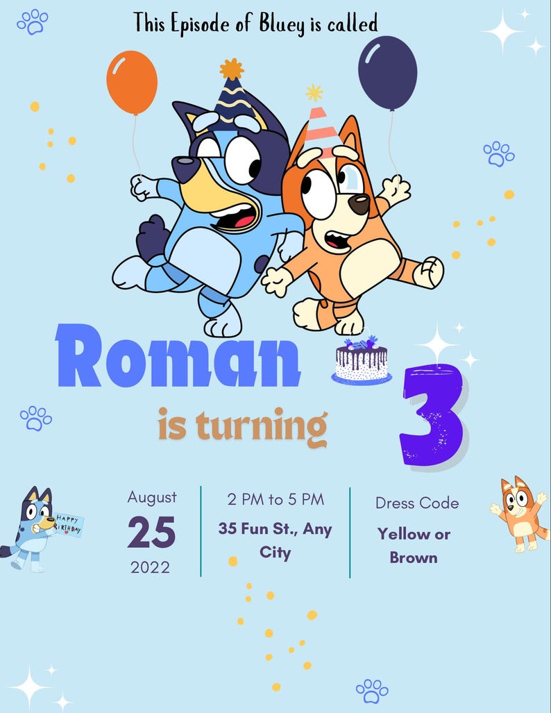 Bluey Activity Placemat - Etsy