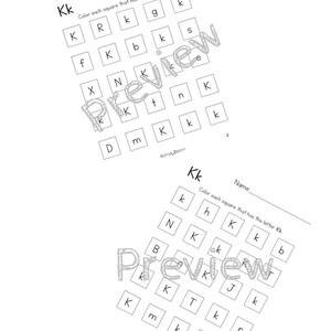 Letter Kk Recognition Coloring DIGITAL DOWNLOAD - Etsy