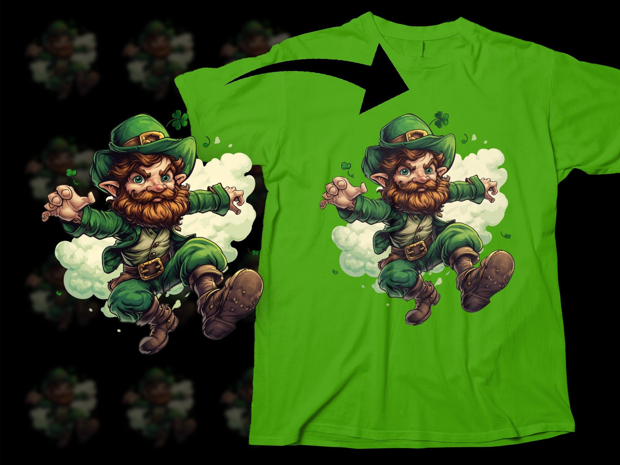 Digital Leprechaun Clipart, St. Patrick's Day Cartoon Character, Irish ...