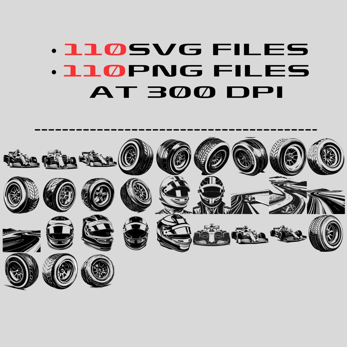 110 SVG Formula 1 Clipart Bundle F1 Racing Png, F1 Racing Car Png, F1 Car Illustrations Bundle ...