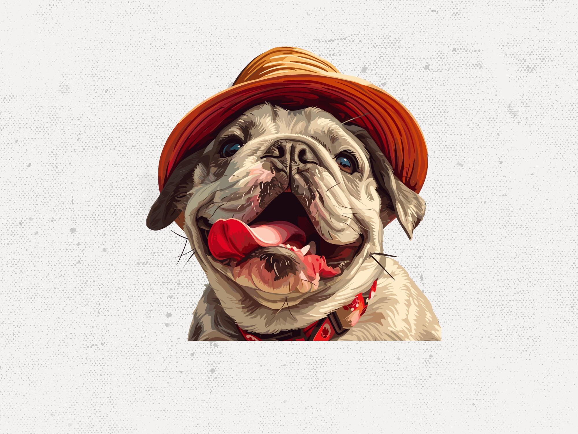 Happy Pug Dog Clip Art, Digital Download Sublimation Graphic, AI Art ...