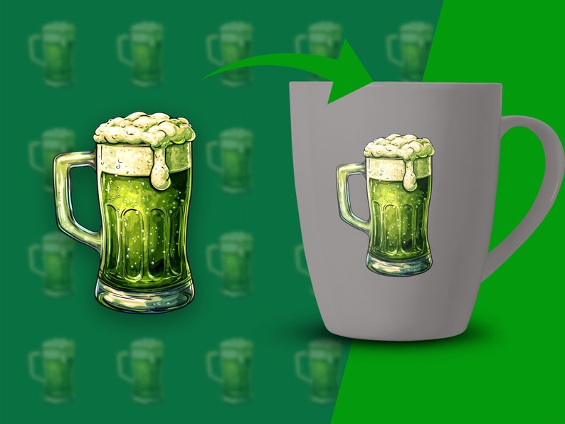 Frothy Beer Mug Digital Clipart, Perfect for St. Patrick's Day Crafts ...