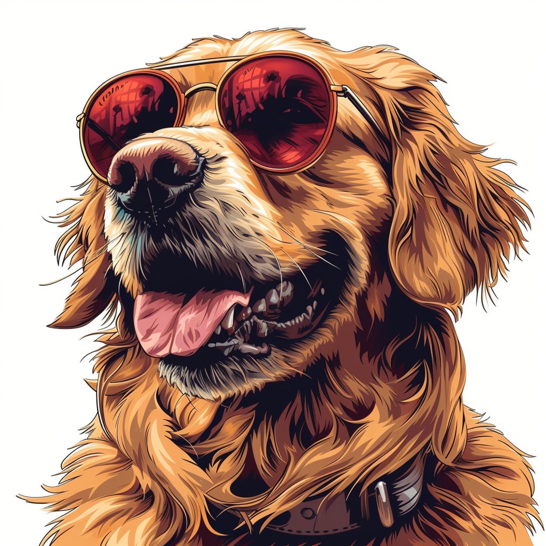 Cool Dog With Sunglasses Digital Art, Printable Wall Decor, Pet ...