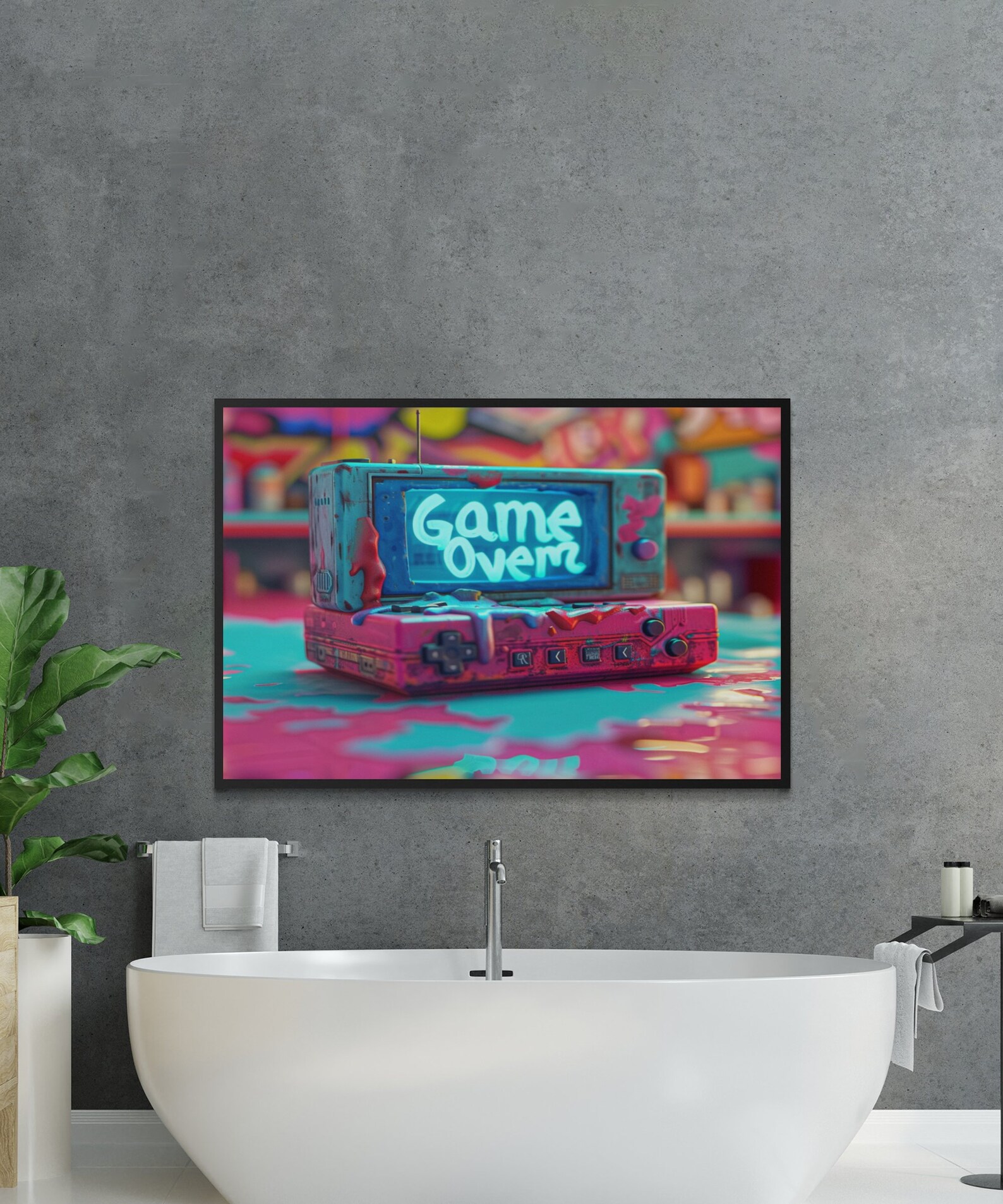 Retro Game Over Screen Digital Wallpaper, Vintage Gaming Console ...