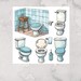 Bathroom Clipart Set, Watercolor Toilet Illustrations, Digital Download ...