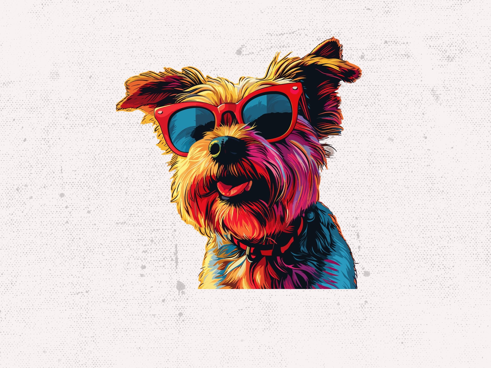 Funky Pop Art Dog Illustration, Digital Download, Vibrant Pet Art With ...