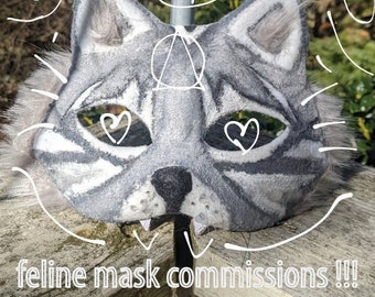 Black and White Cat Therian Mask - Etsy