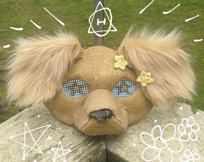 Golden Retriever Dog/canine Therian Mask With Fluffy, Droopy Ears Semi ...