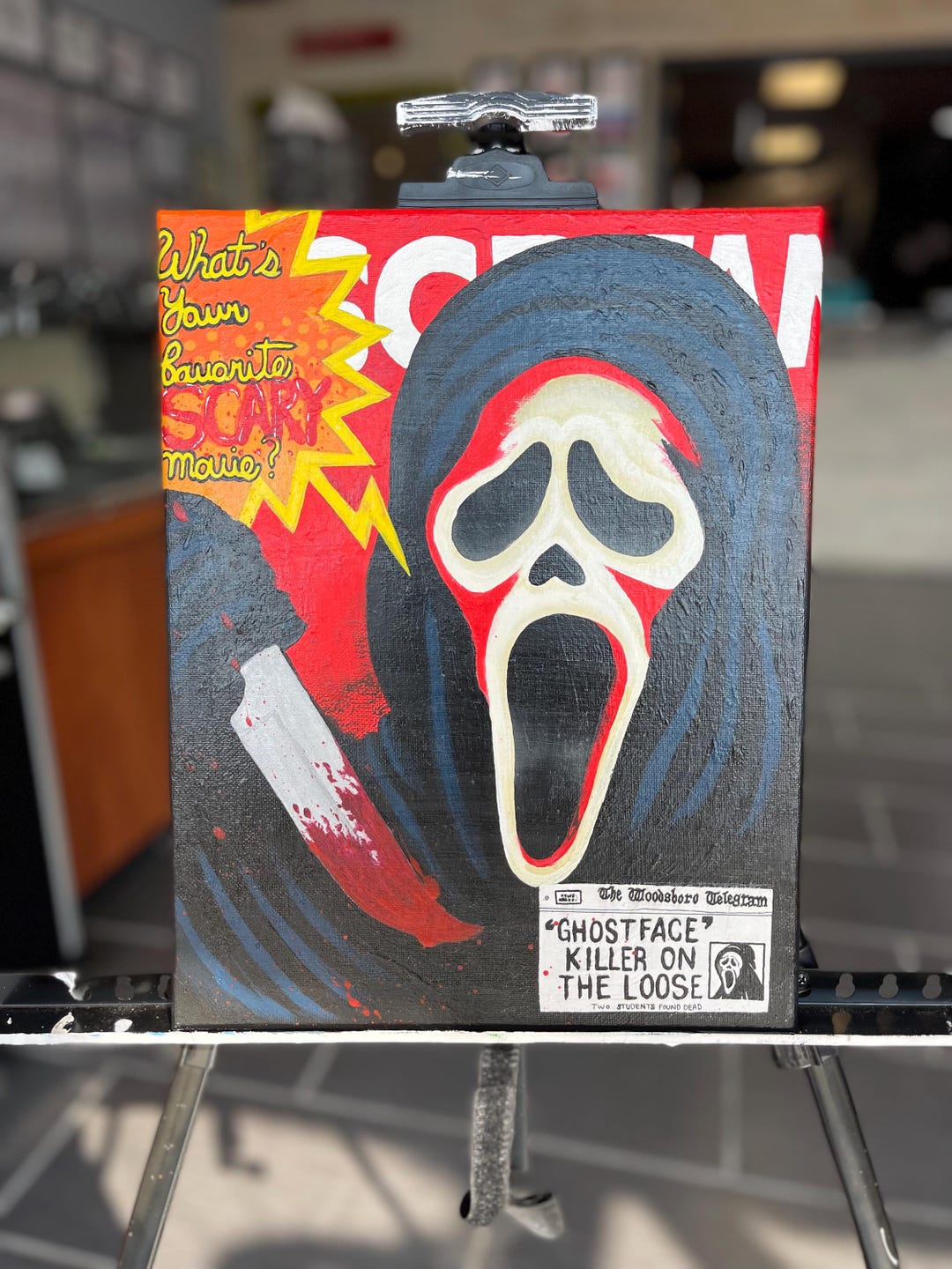 Ghostface Scream Horror Film Custom Painting Halloween Deco Art Scary ...