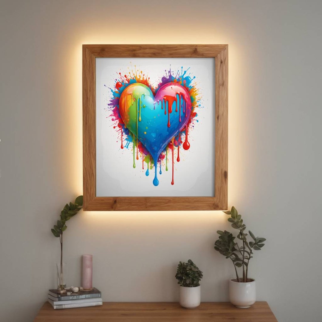 5 Valentines Day Heart Art Prints Valentines Wall Art Valentines Decor ...