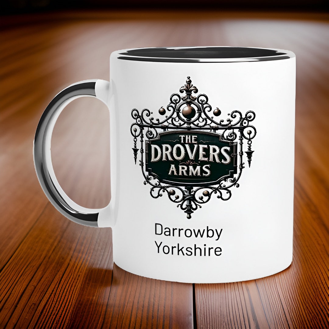 Vintage Drovers Inn Pub Sign Mug All Creatures Great and Small White ...