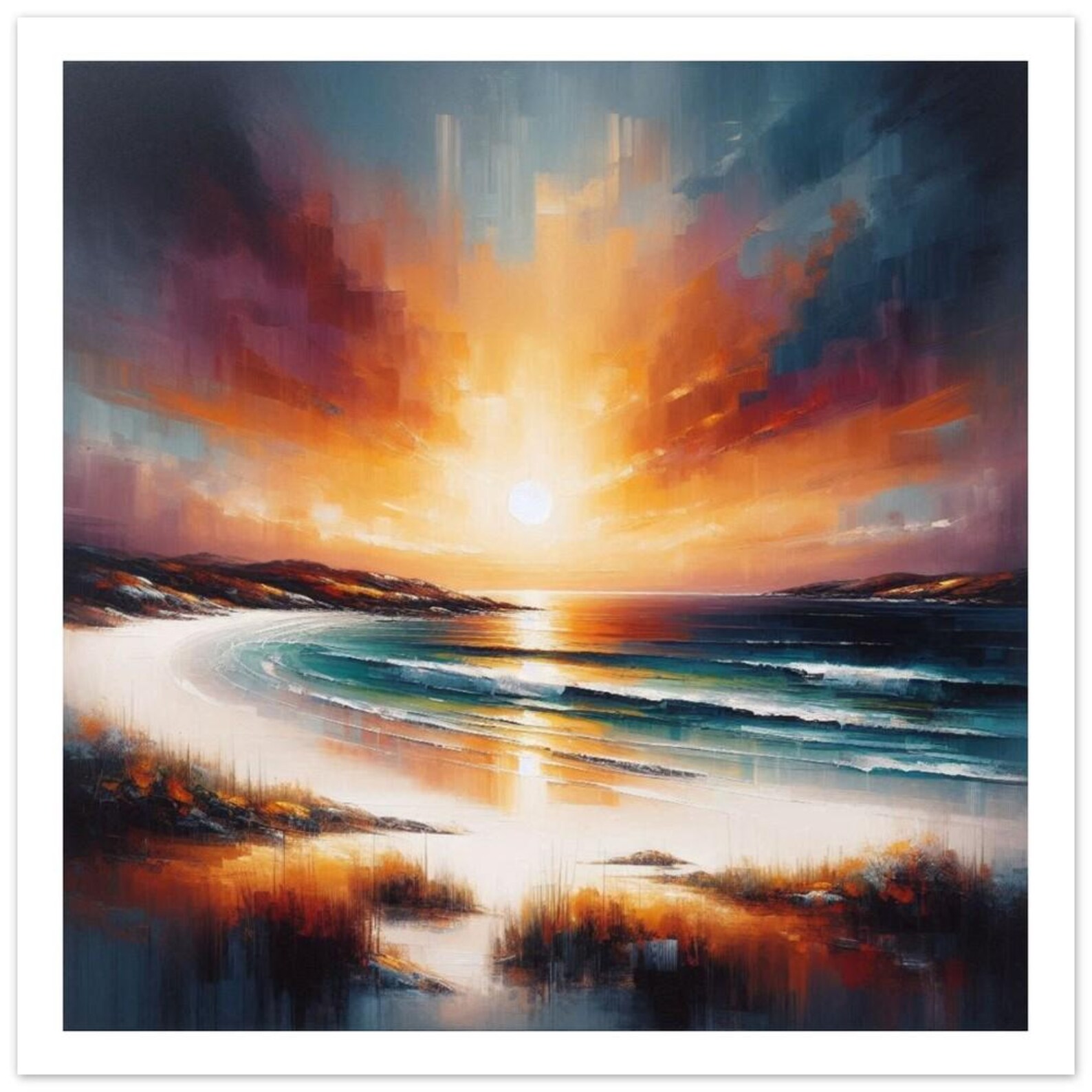 Hebridean Abstract Sunset Beach Print 03/04 - Coastal Wall Art - Unique ...