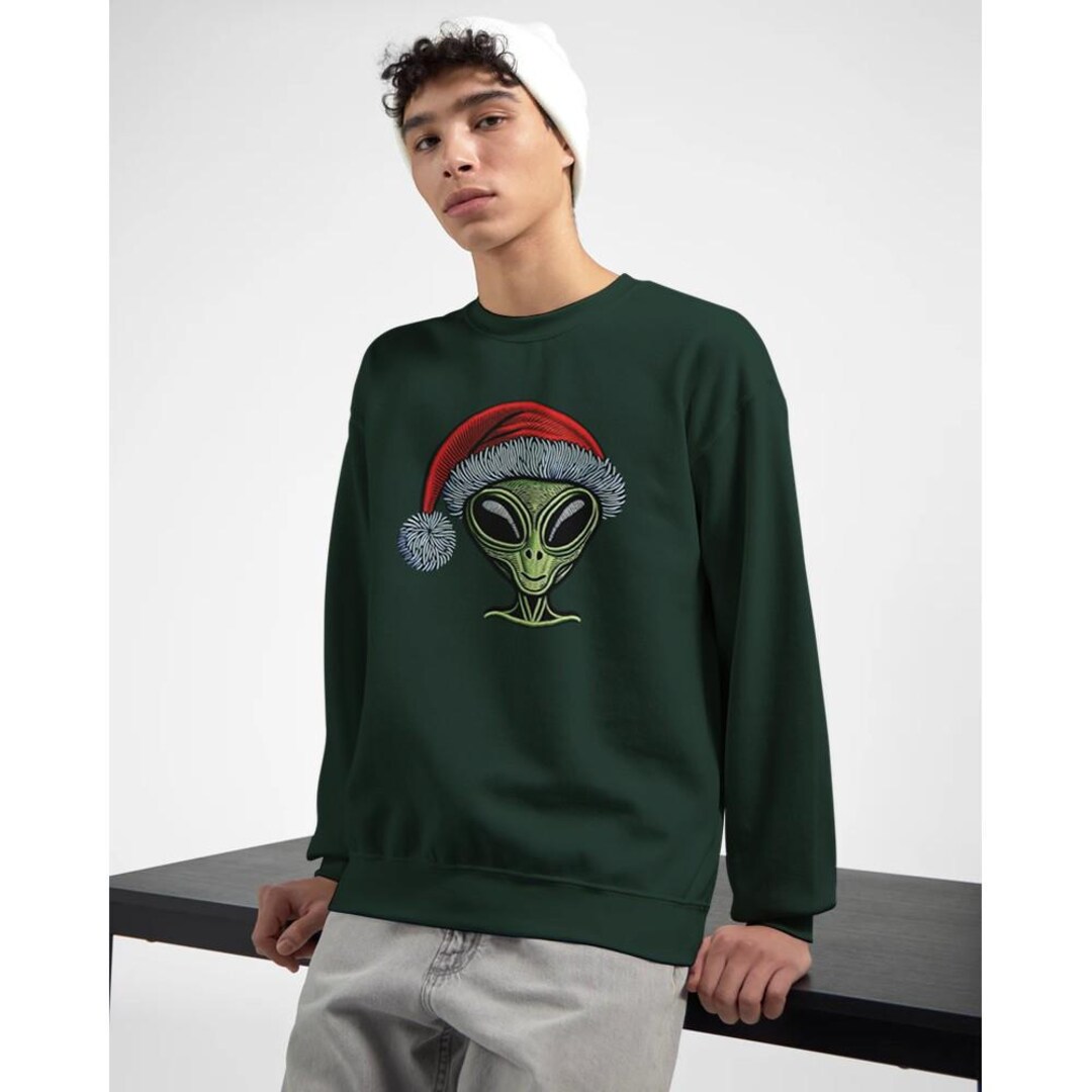 Alien Themed Christmas Jumper Christmas Classic Unisex Crewneck ...