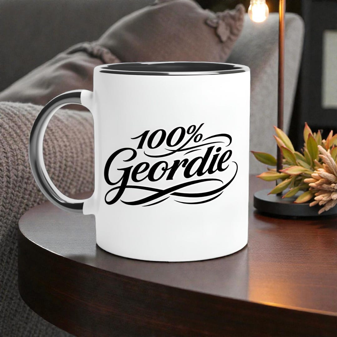 Newcastle 100% Geordie Coffee Cup - White 11oz Ceramic Mug (pink or ...