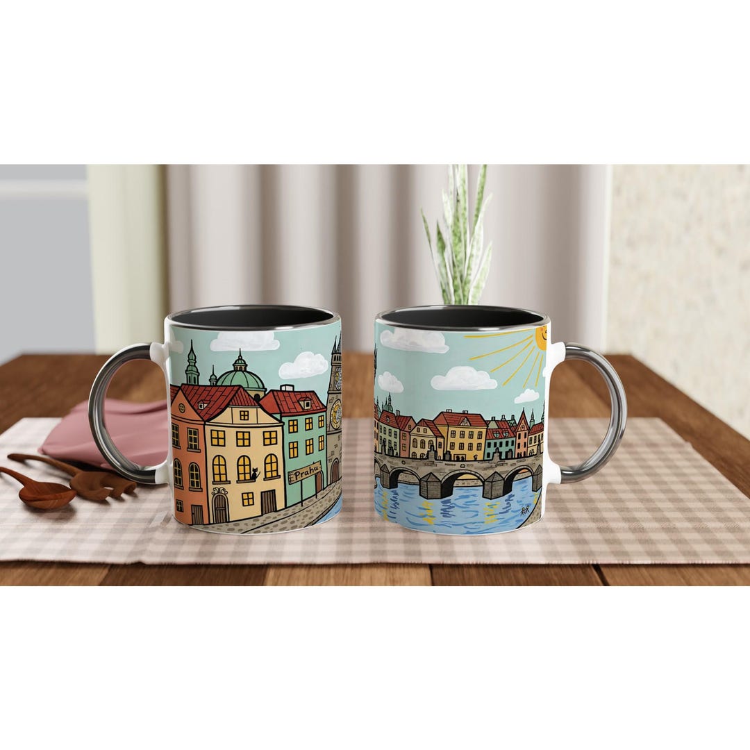 PRAGUE Mug: World Bucket List Cities Fun Art Ceramic Coffee Cup - Etsy
