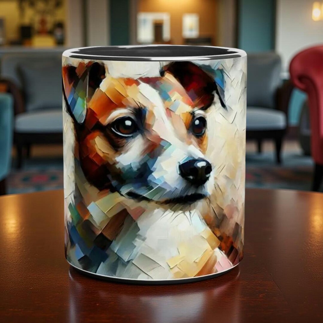 Jack Russel - Portrait Abstract Artwork - White 11oz Ceramic Mug - Etsy