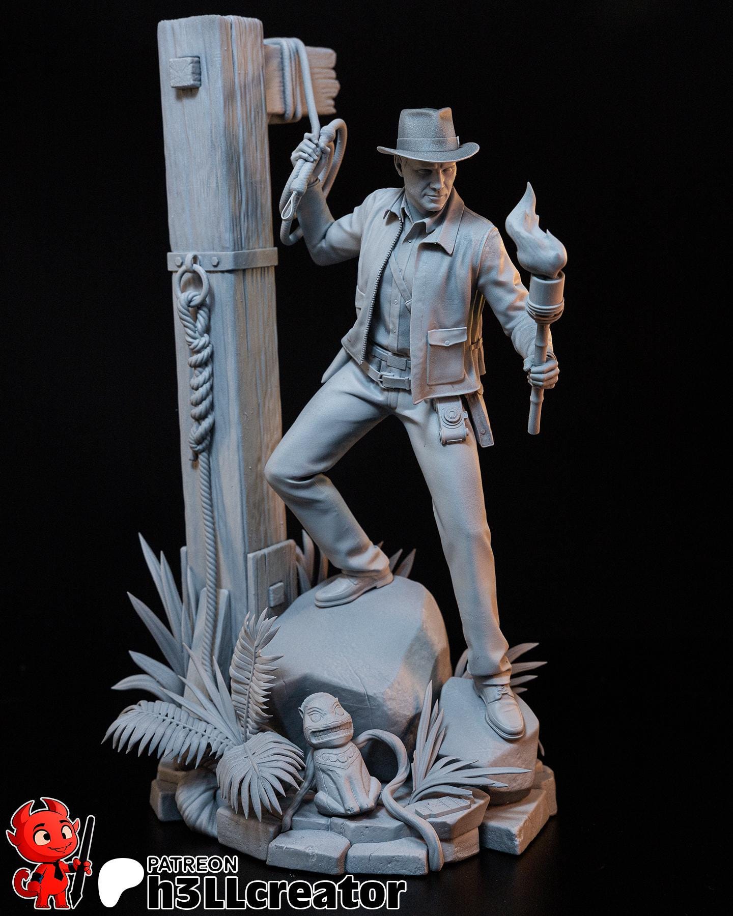 Indiana Jones Statue | 12k 3D Print Resolution | Resin Figure - Etsy
