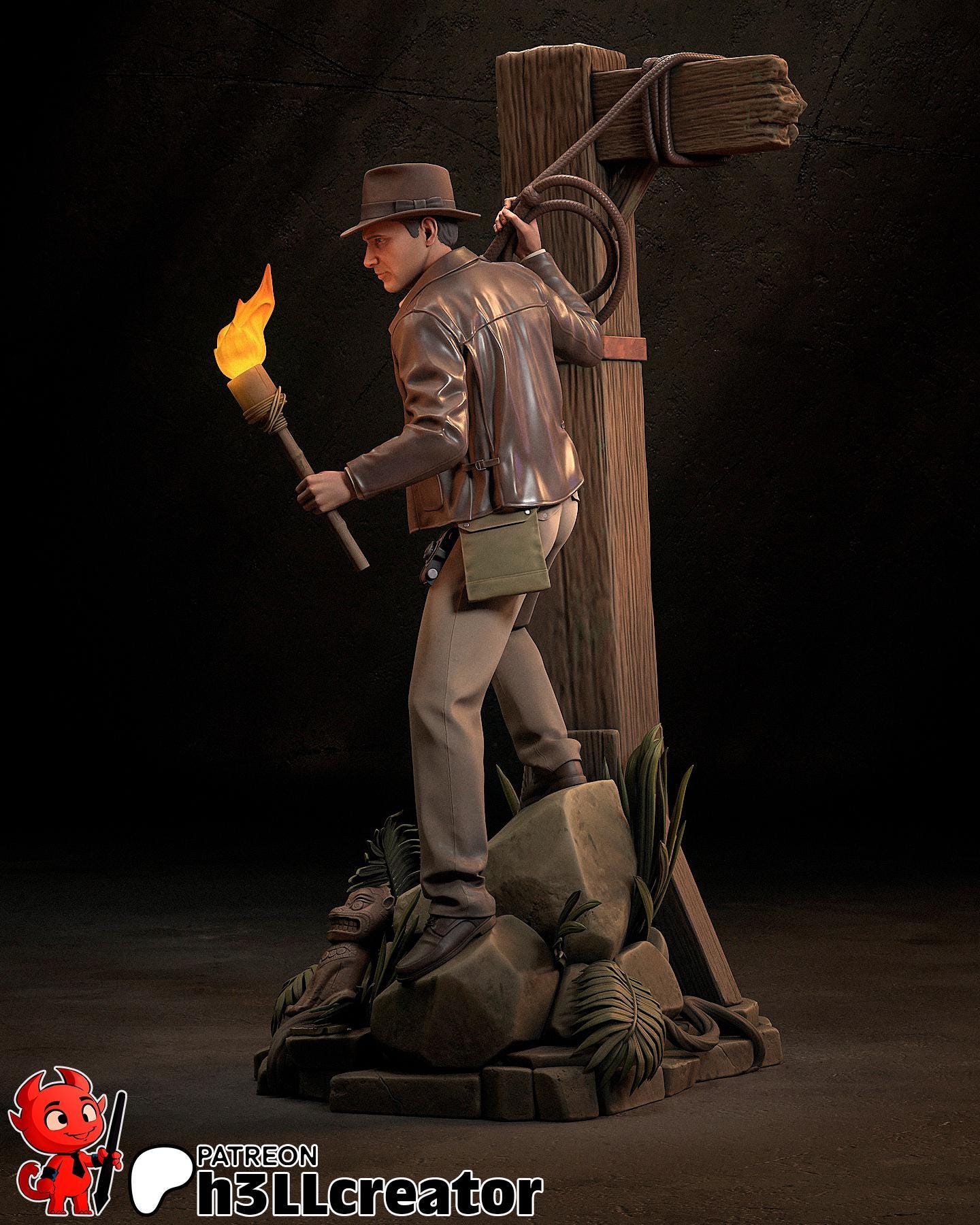 Indiana Jones Statue | 12k 3D Print Resolution | Resin Figure - Etsy