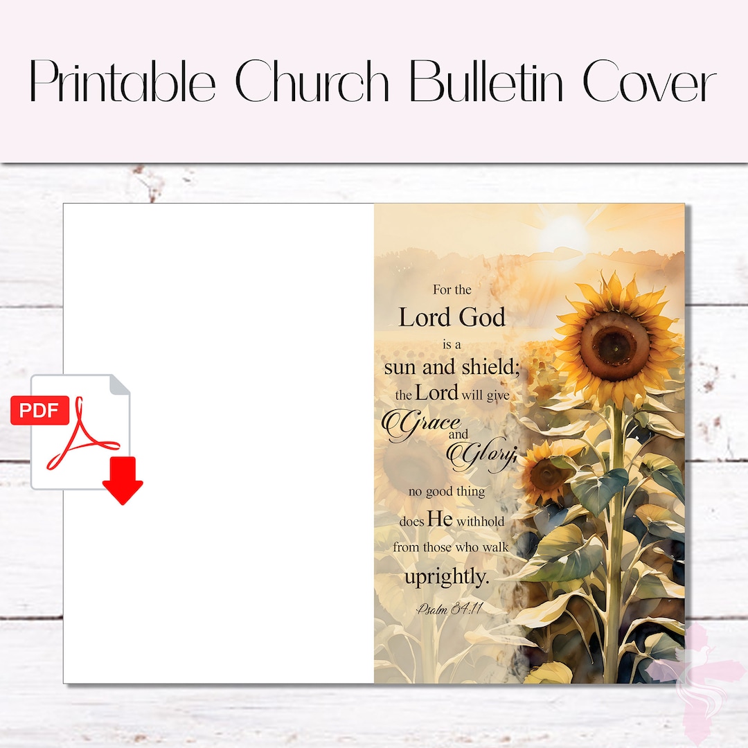 Printable Church Bulletin Cover - PLUS Canva Template - 8.5 X 11 Bi ...