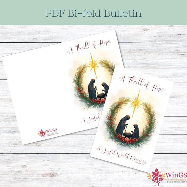 A Thrill of Hope Nativity Bulletin Cover - PLUS Canva Template ...