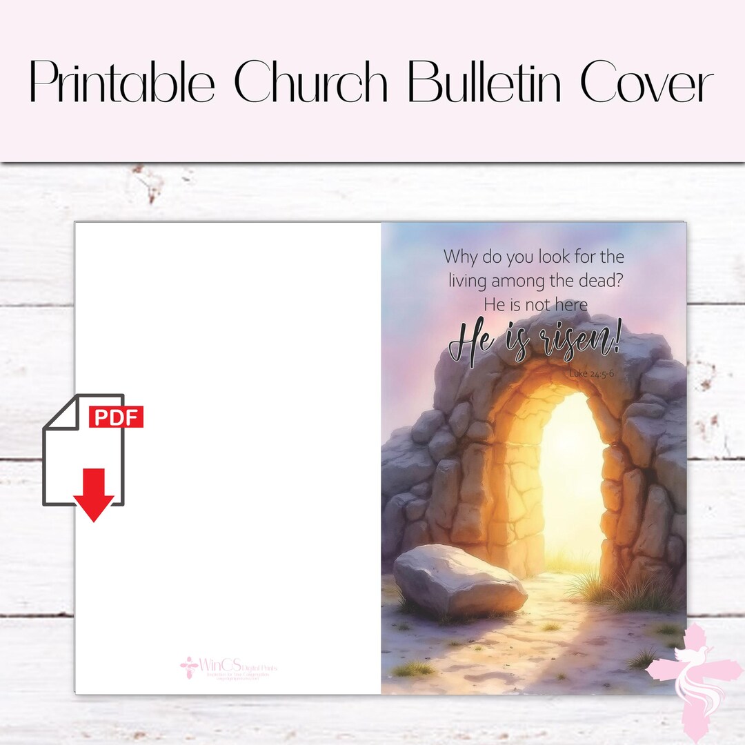 Easter Bulletin Cover - Luke 24:5-6 - Church Bulletin Cover - PLUS ...