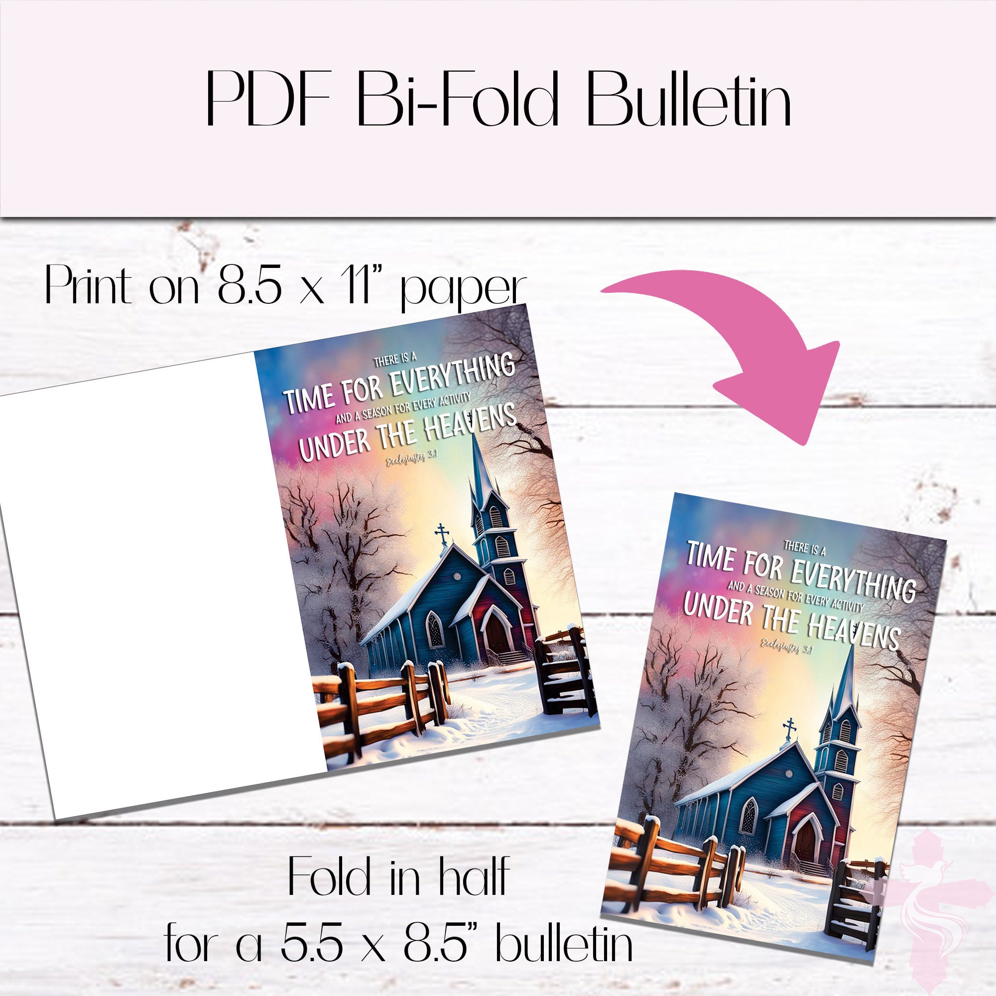 Printable Church Bulletin Cover - PLUS Canva Template - 8.5 X 11 Bi ...