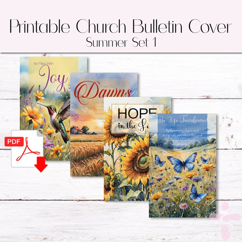Summer Church Bulletin Cover - Etsy