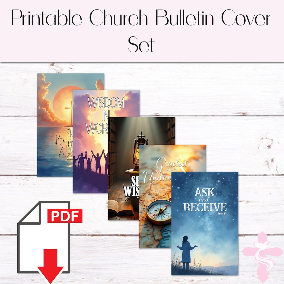 August Church Bulletin Covers: Walking in Wisdom, Watercolor Design ...