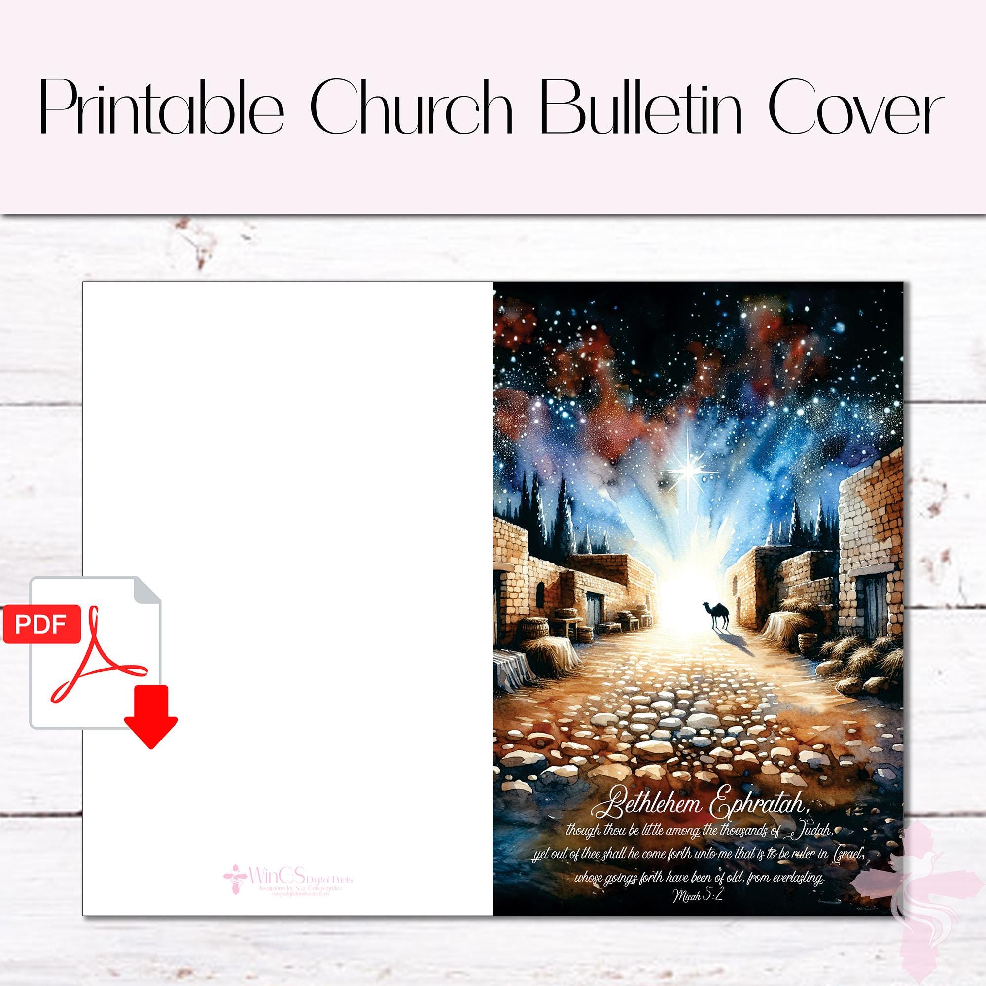 Printable Church Bulletin Cover - PLUS Canva Template - 8.5 X 11 Bi ...