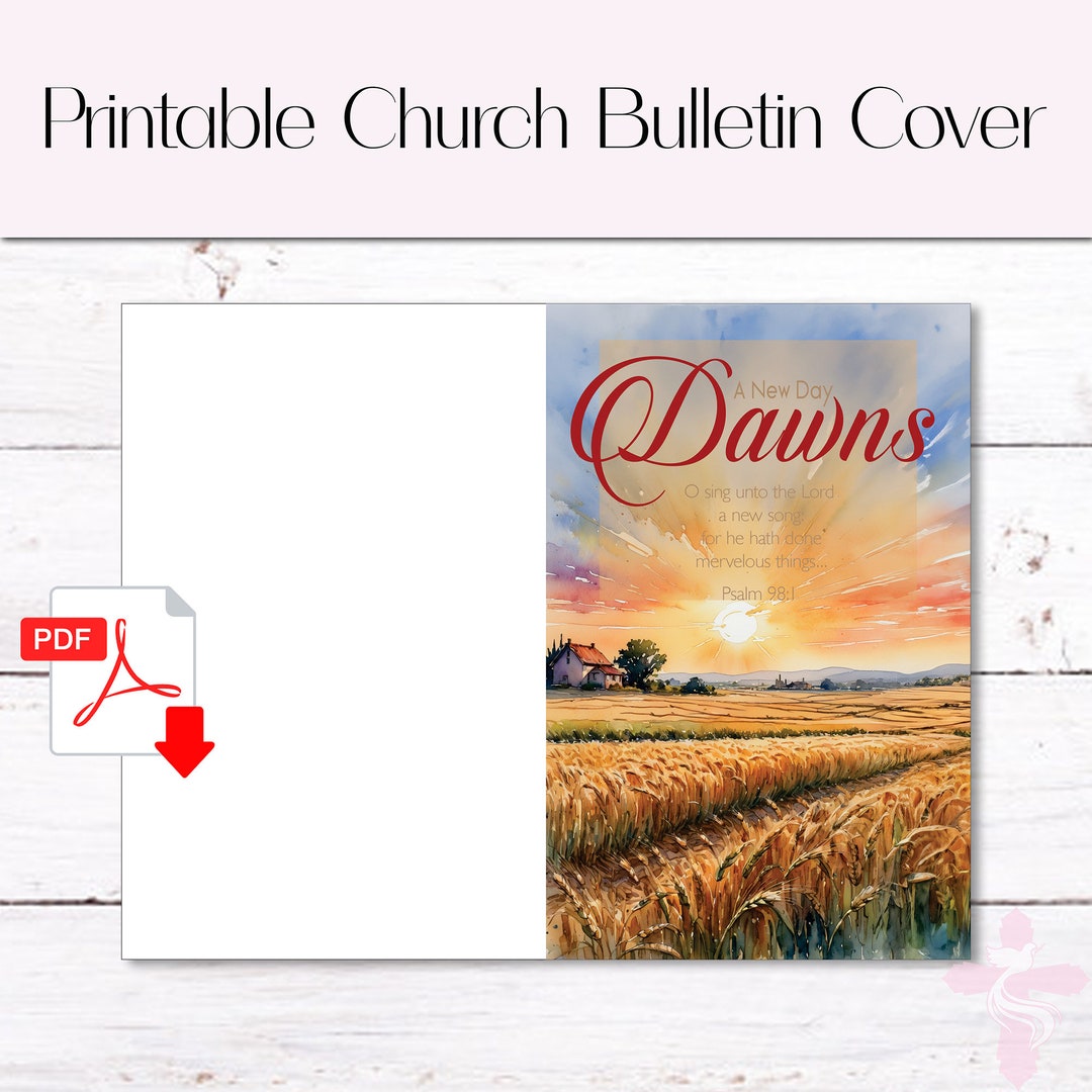 Printable Church Bulletin Cover - PLUS Canva Template - 8.5 X 11 Bi ...