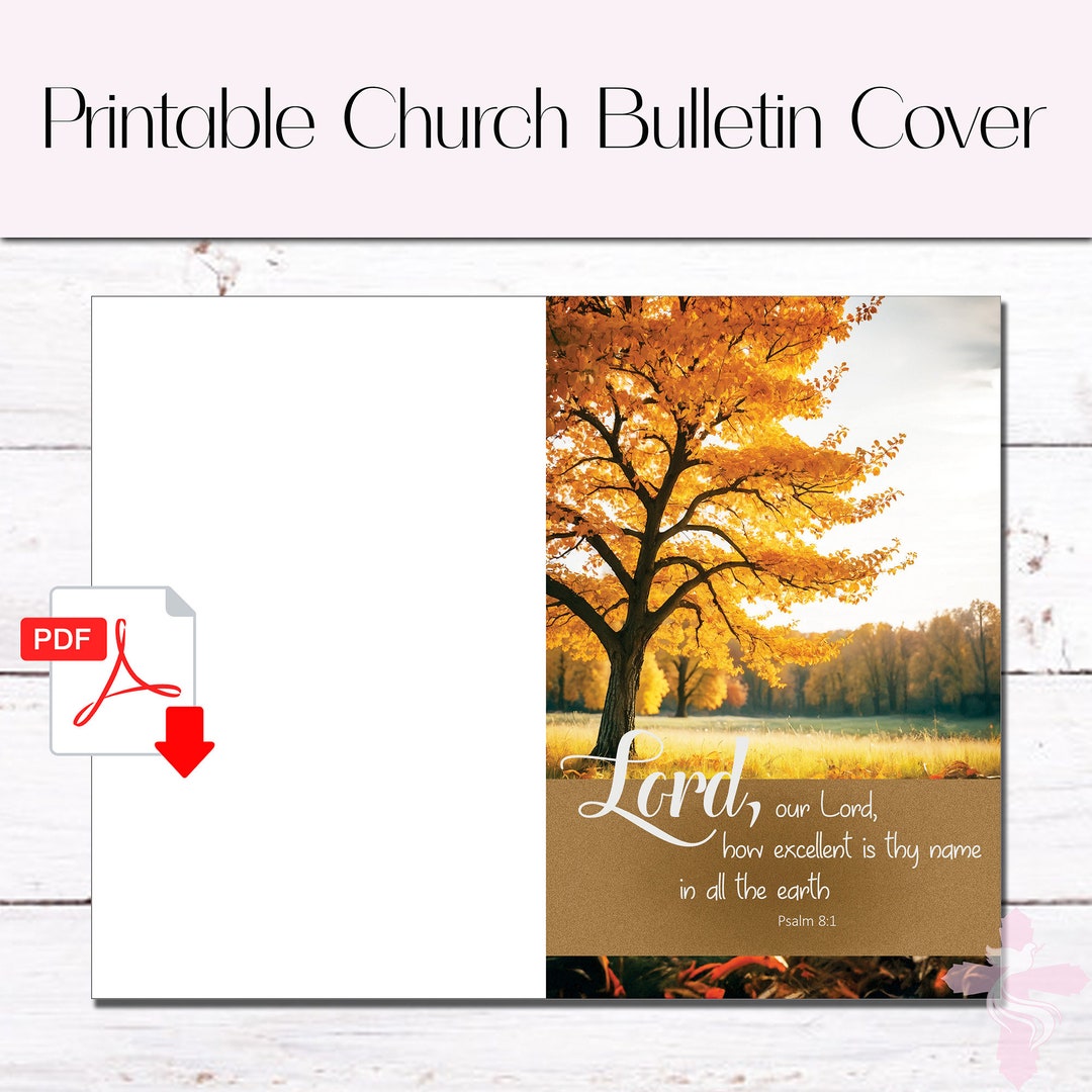 Printable Church Bulletin Cover - PLUS Canva Template - 8.5 X 11 Bi ...